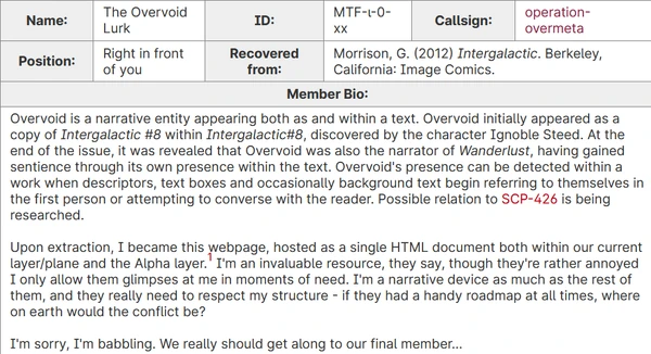 The Overvoid Lurk (Canon, SCP Foundation)/NotcreativewithnamesRE ...