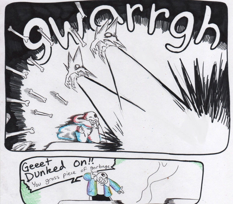 User blog:TheOrangeGuy09/Aftertale: Sans vaporizes Chara and the bar ...