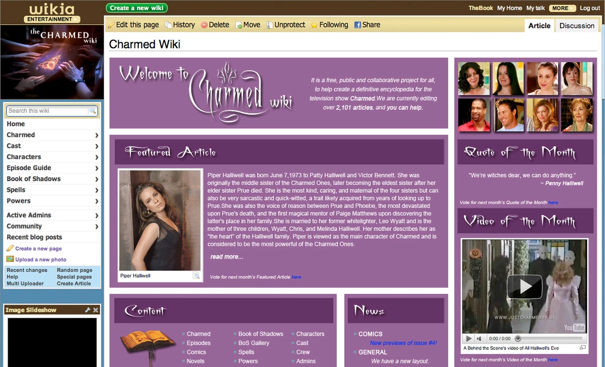 User blog:TheBook/New Wiki Layout | Charmed | Fandom