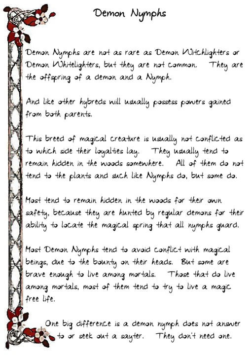 Demon Nymphs | CharmedWorldRPG Wiki | Fandom