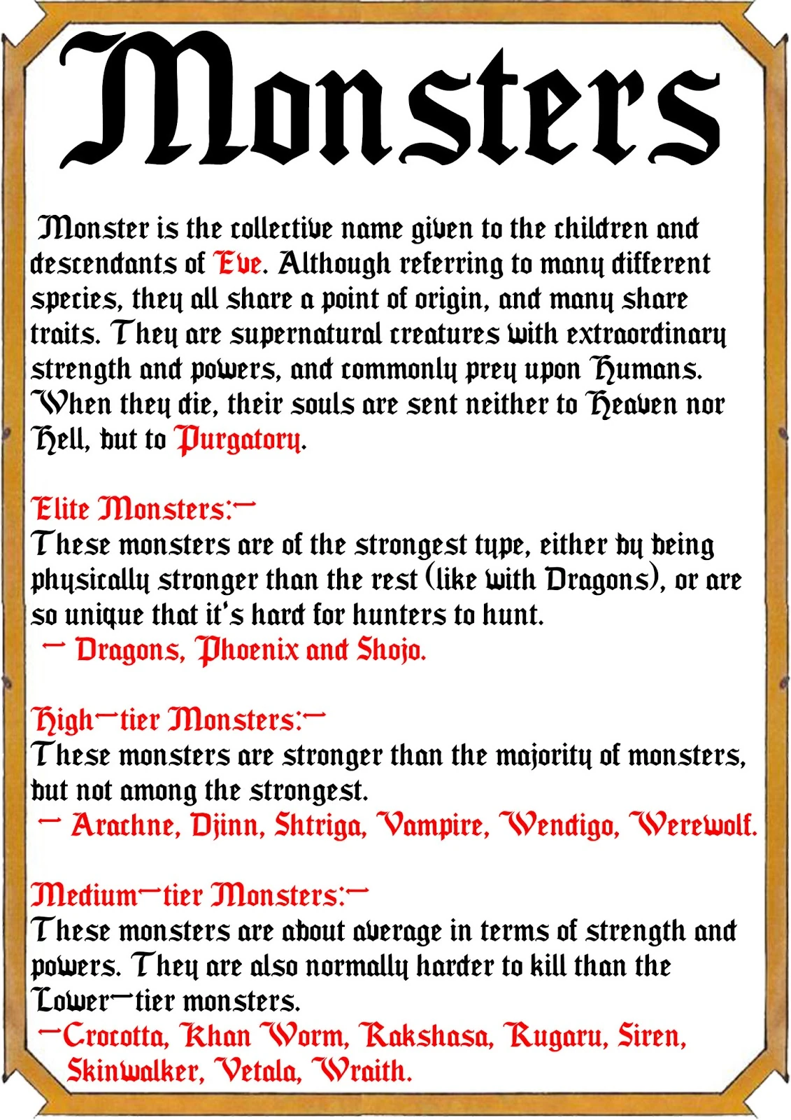 Monsters | CharmedWorldRPG Wiki | Fandom