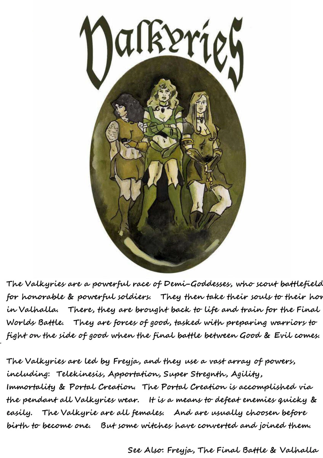 Valkyries | CharmedWorldRPG Wiki | Fandom