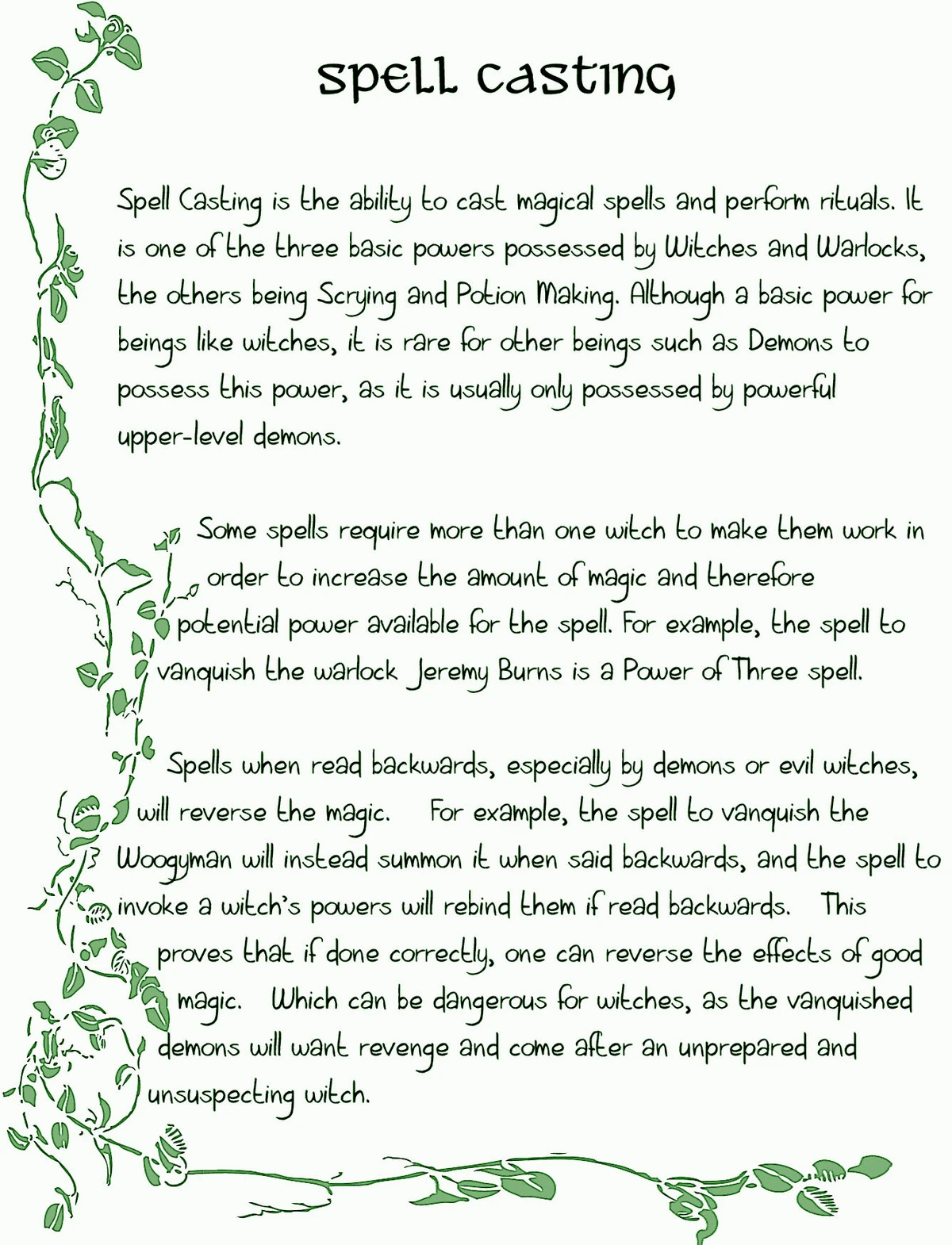 Spell Casting | CharmedWorldRPG Wiki | Fandom