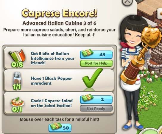 Caprese Encore | ChefVille Wiki | Fandom