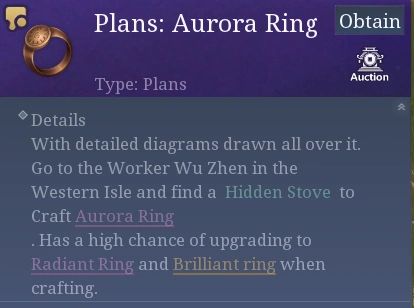 Plans Aurora Ring | Chimeraland Wiki | Fandom