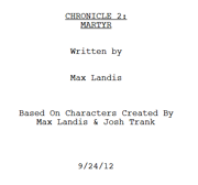 Martyr | Chronicle(film) Wiki | Fandom