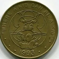 chuck e cheese 1990 token