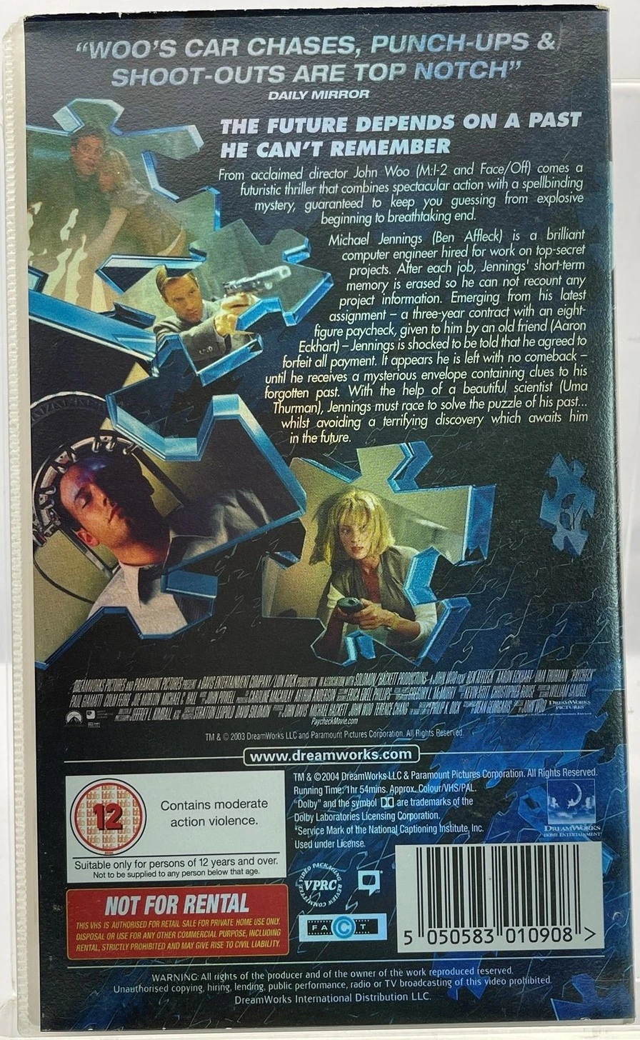 Paycheck | CIC Video with Universal and Paramount (UK) Wiki | Fandom