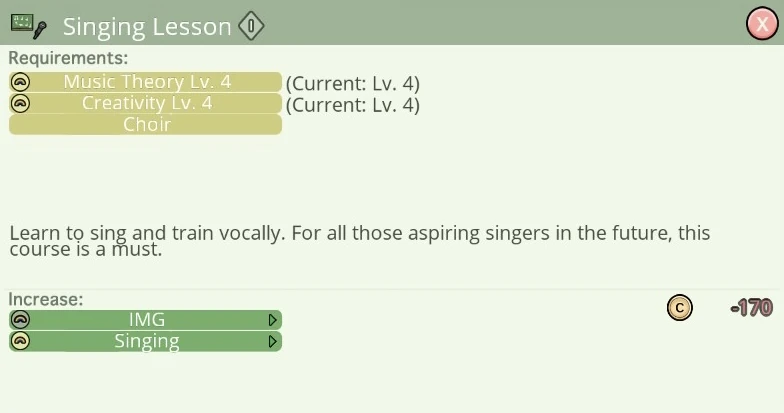 Singing Lesson | Ciel Fledge: A Daughter Raising Sim Game Wiki | Fandom