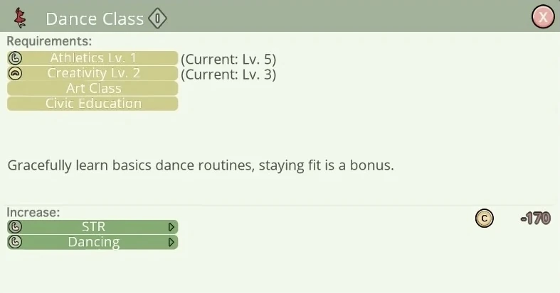 Dance Class | Ciel Fledge: A Daughter Raising Sim Game Wiki | Fandom