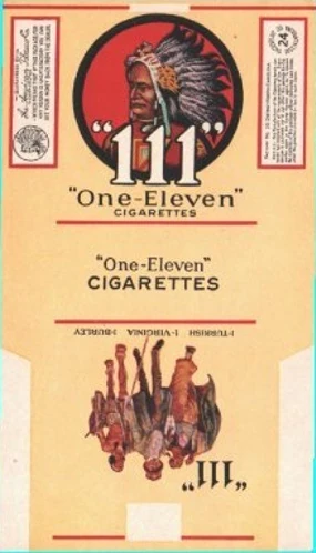 111 ('One-Eleven' American Cigarettes) S-24-S (with indian) - USA ...