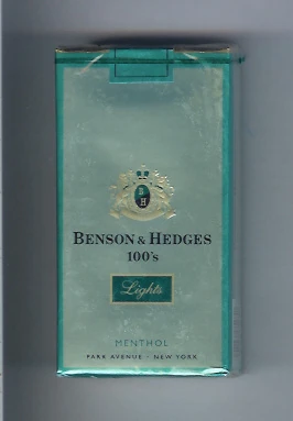 Benson & Hedges Menthol Lights 100's (version 3) L-20-S - USA ...