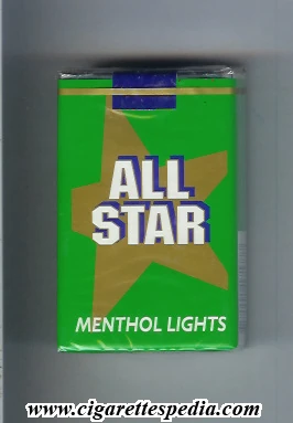 All Star Menthol Lights KS-20-S - USA | Cigarettehistory Wikia | Fandom