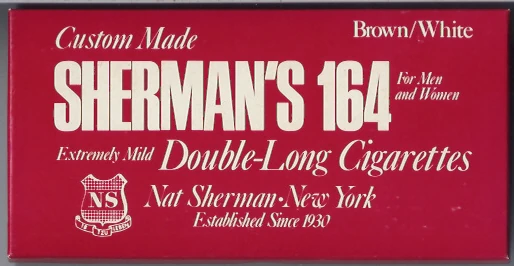 Sherman's 164 (Brown White) S-10-B - USA | Cigarettehistory Wikia | Fandom