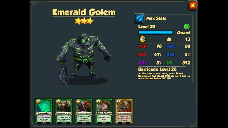 Emerald Golem | Card King: Dragon Wars Wikia | Fandom
