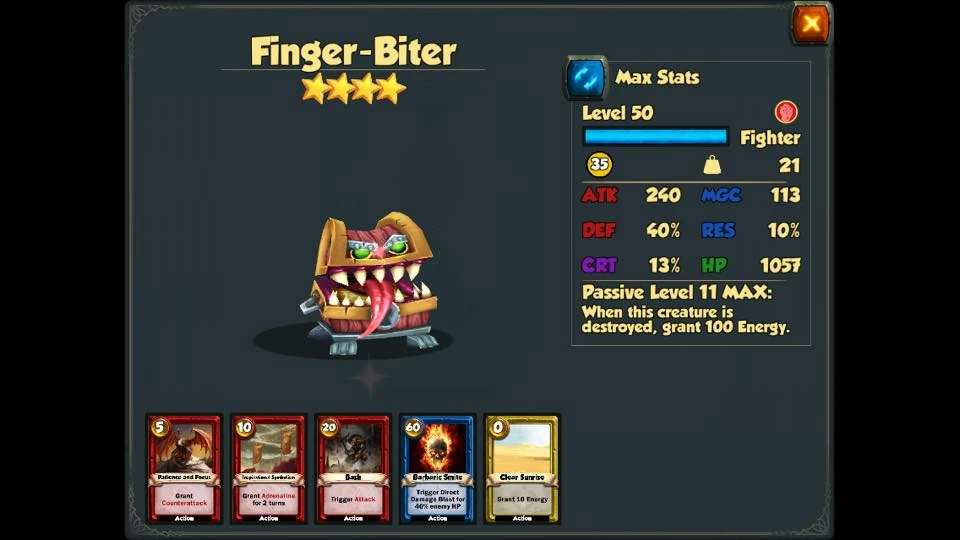 Finger-Biter | Card King: Dragon Wars Wikia | Fandom