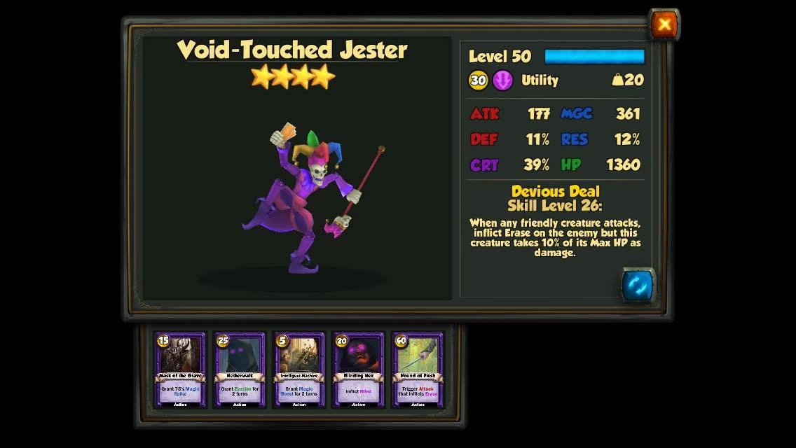 Void-Touched Jester | Card King: Dragon Wars Wikia | Fandom