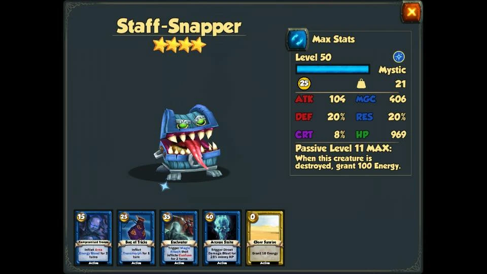 Staff-Snapper | Card King: Dragon Wars Wikia | Fandom