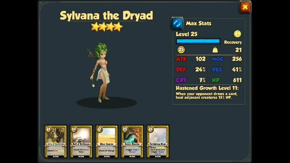 Sylvana the Dryad | Card King: Dragon Wars Wikia | Fandom