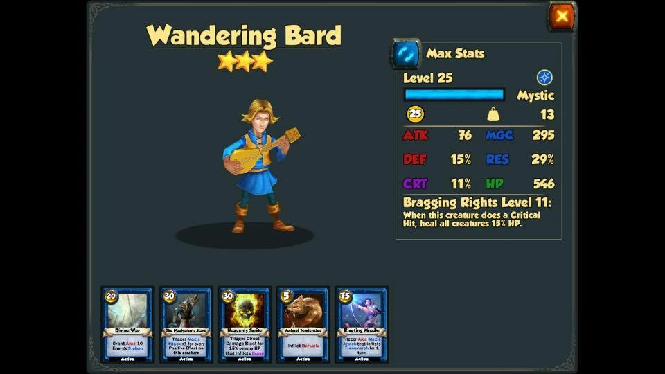 Wandering Bard | Card King: Dragon Wars Wikia | Fandom