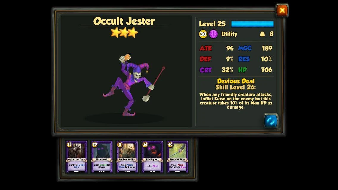 Occult Jester | Card King: Dragon Wars Wikia | Fandom