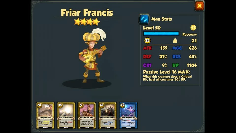 Friar Francis | Card King: Dragon Wars Wikia | Fandom