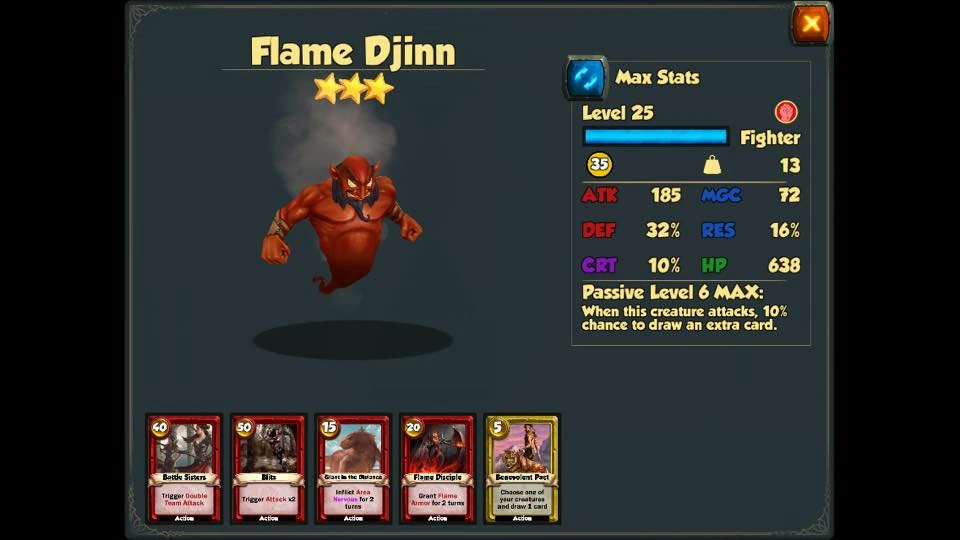 Flame Djinn | Card King: Dragon Wars Wikia | Fandom