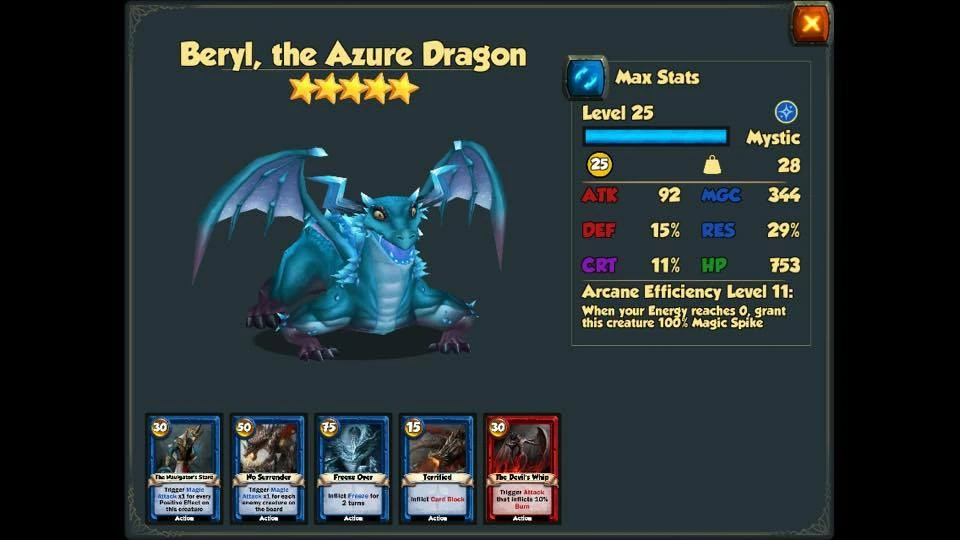 Beryl, the Azure Dragon | Card King: Dragon Wars Wikia | Fandom
