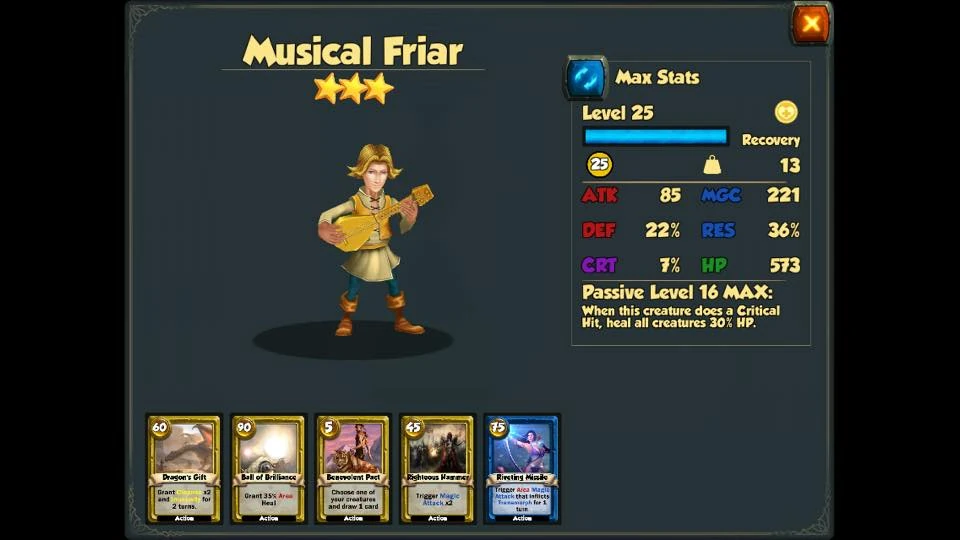 Musical Friar | Card King: Dragon Wars Wikia | Fandom