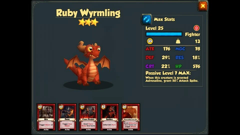 Ruby Wyrmling | Card King: Dragon Wars Wikia | Fandom