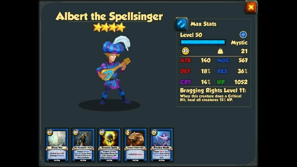 Albert the Spellsinger | Card King: Dragon Wars Wikia | Fandom