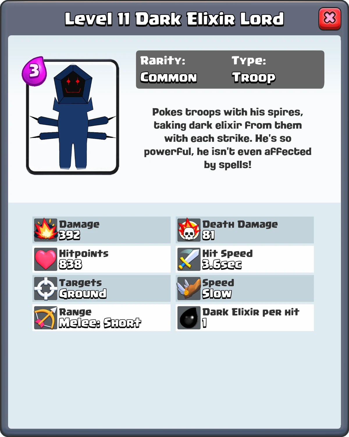Dark Elixir Lord | Clash royale card creation Wiki | Fandom