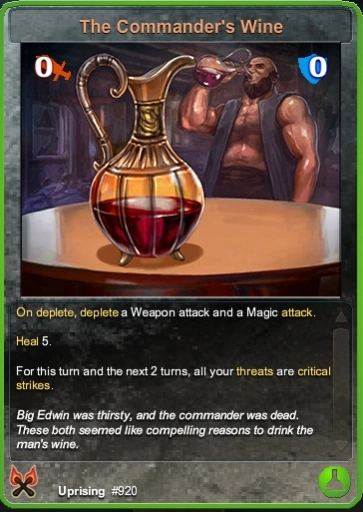 The Commander's Wine (920) | Clash of the Dragons Wiki | Fandom
