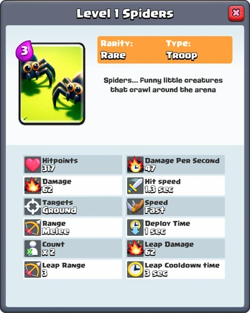 User blog:Xproxwarrior33x/Spiders | Clash Royale Wiki | Fandom