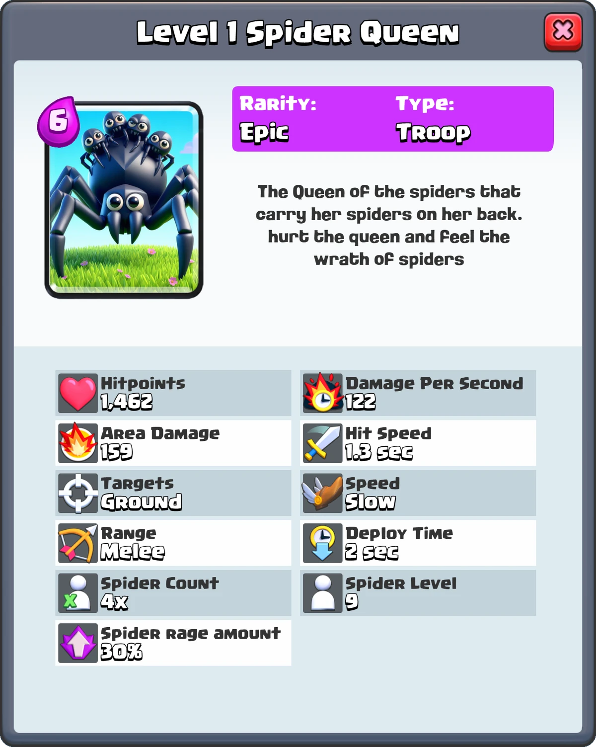 User blog:Xproxwarrior33x/Spider Queen | Clash Royale Wiki | Fandom