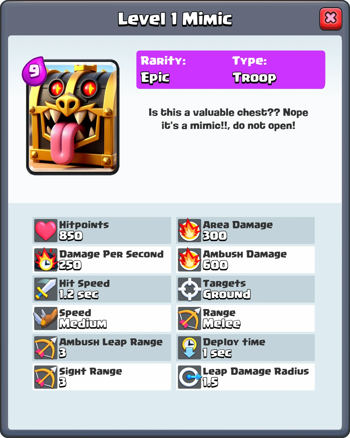 User blog:Xproxwarrior33x/Mimic | Clash Royale Wiki | Fandom