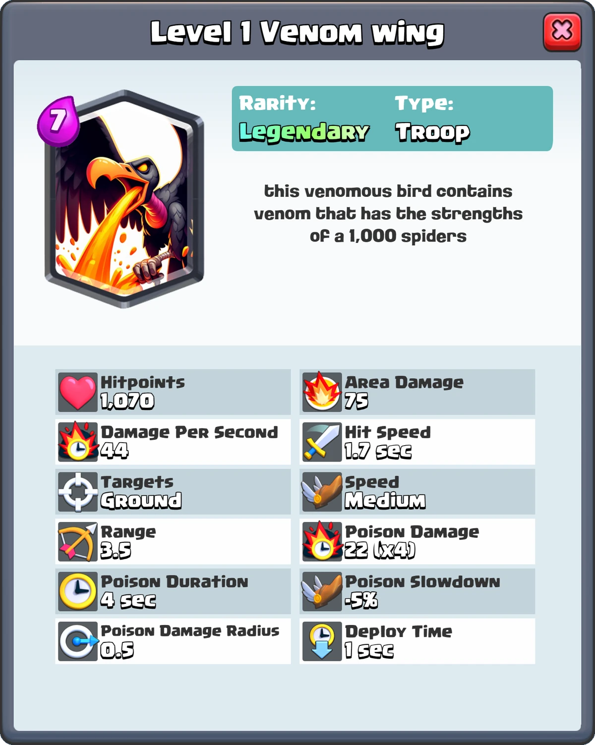 User blog:Xproxwarrior33x/Venom Wing | Clash Royale Wiki | Fandom