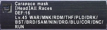Carapace Mask | Classic FFXI community | Fandom