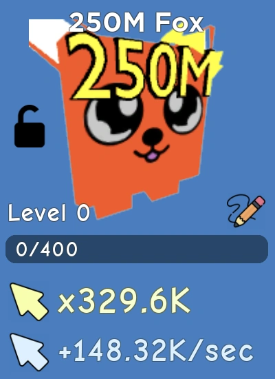250M Fox | Clicker Simulator Wiki | Fandom