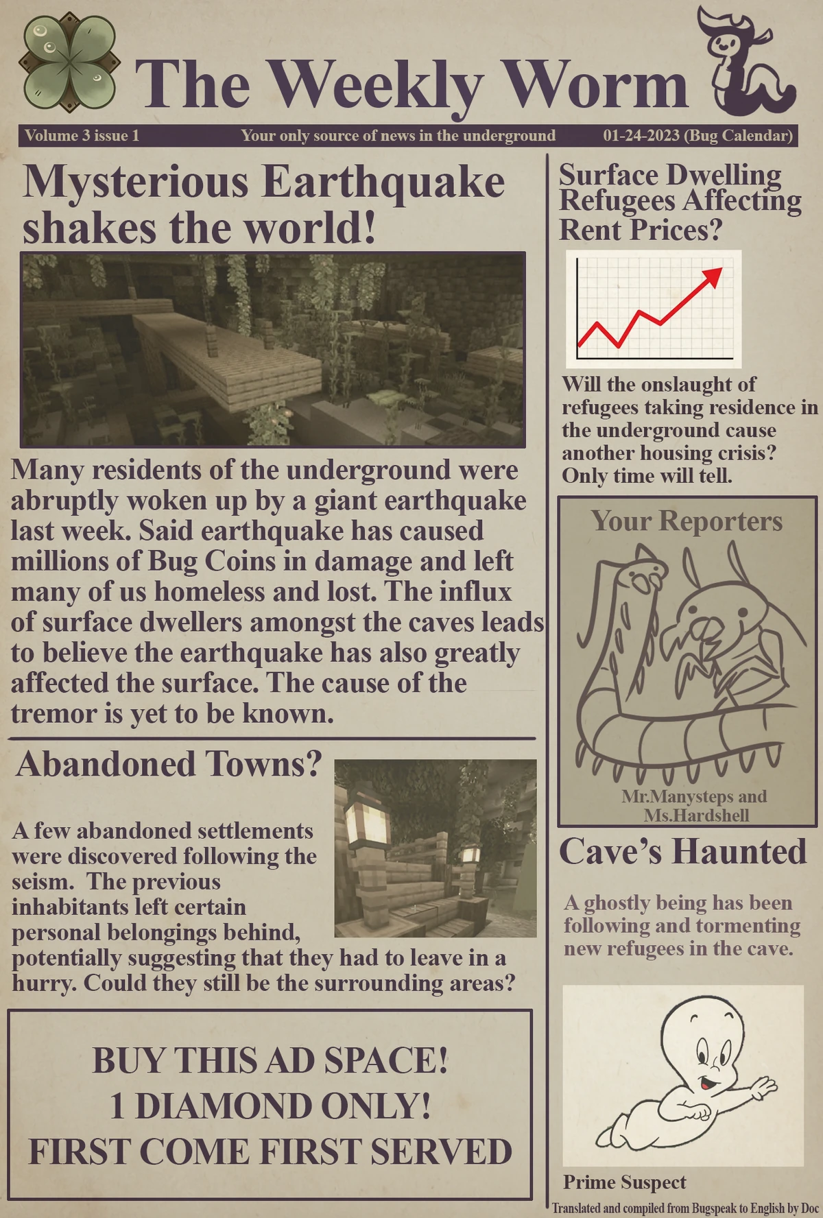 The Weekly Worm | CloverCraft Wiki | Fandom