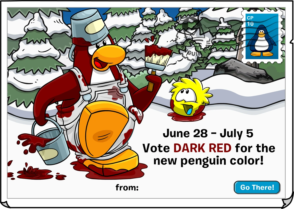 Vote Dark Red Postcard | Club Penguin Rewritten Wiki | Fandom