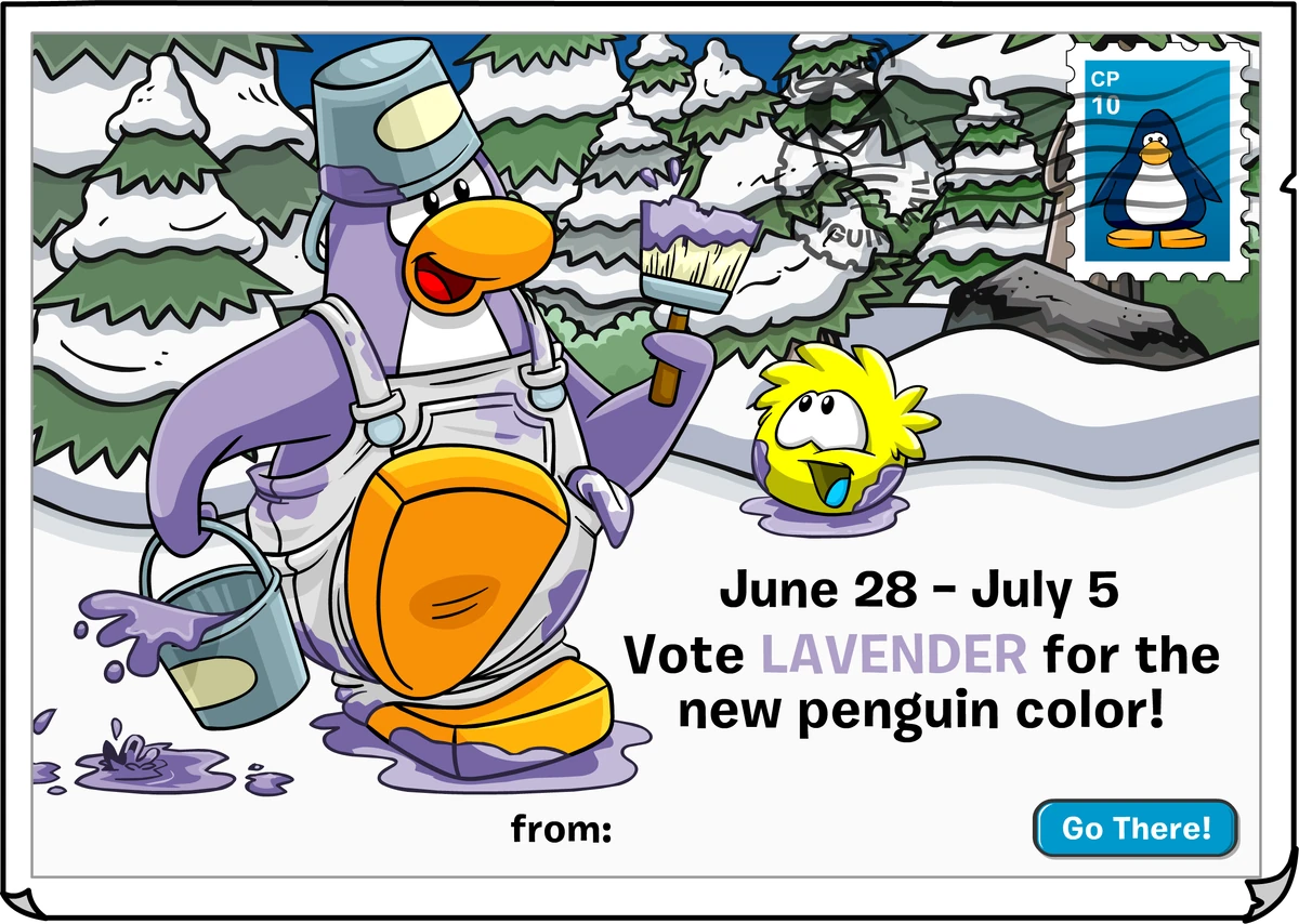 Vote Lavender Postcard | Club Penguin Rewritten Wiki | Fandom