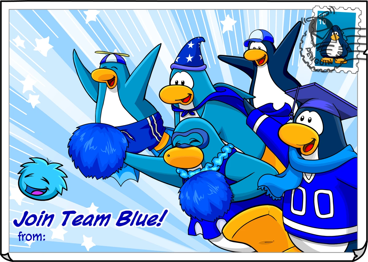 Join Team Blue Postcard | Club Penguin Rewritten Wiki | Fandom