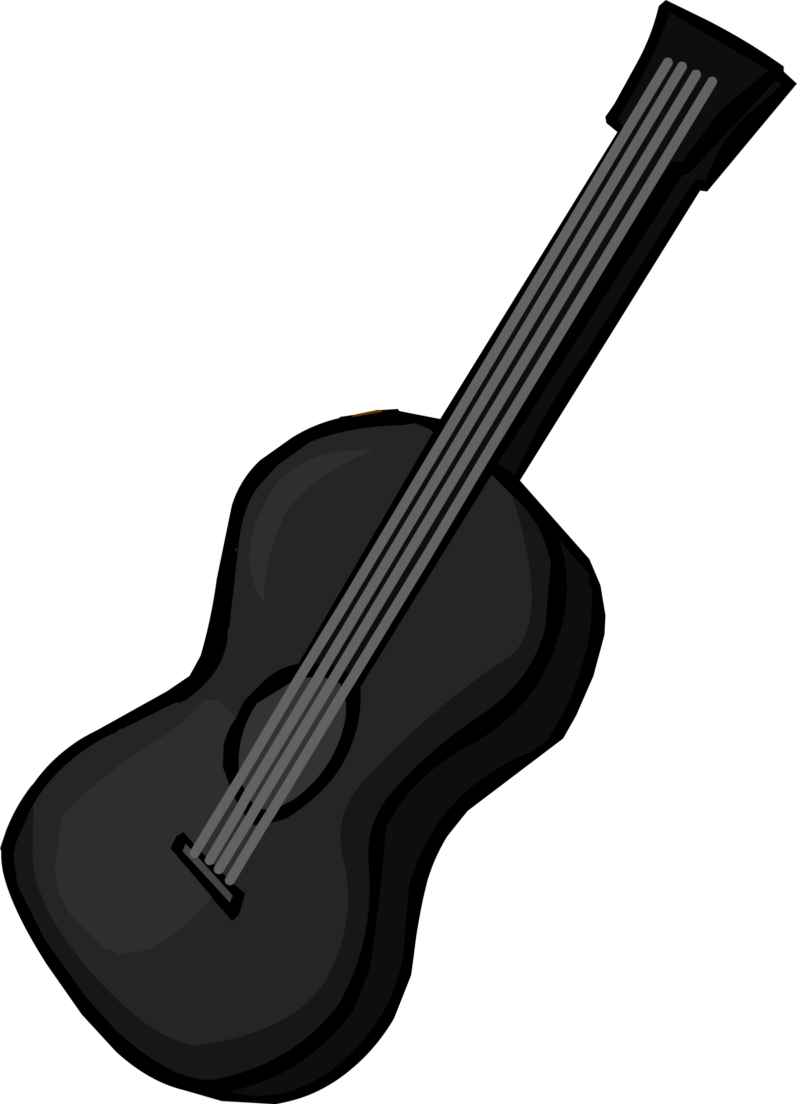 Acoustic Guitar Clipart Black And White