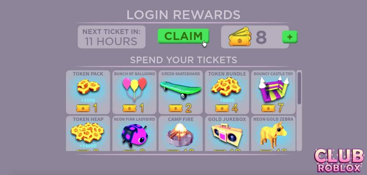 Login Rewards | Club Roblox Wiki | Fandom