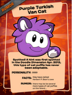 Purple Turkish Van Cat Puffle | Club Penguin Wiki | Fandom