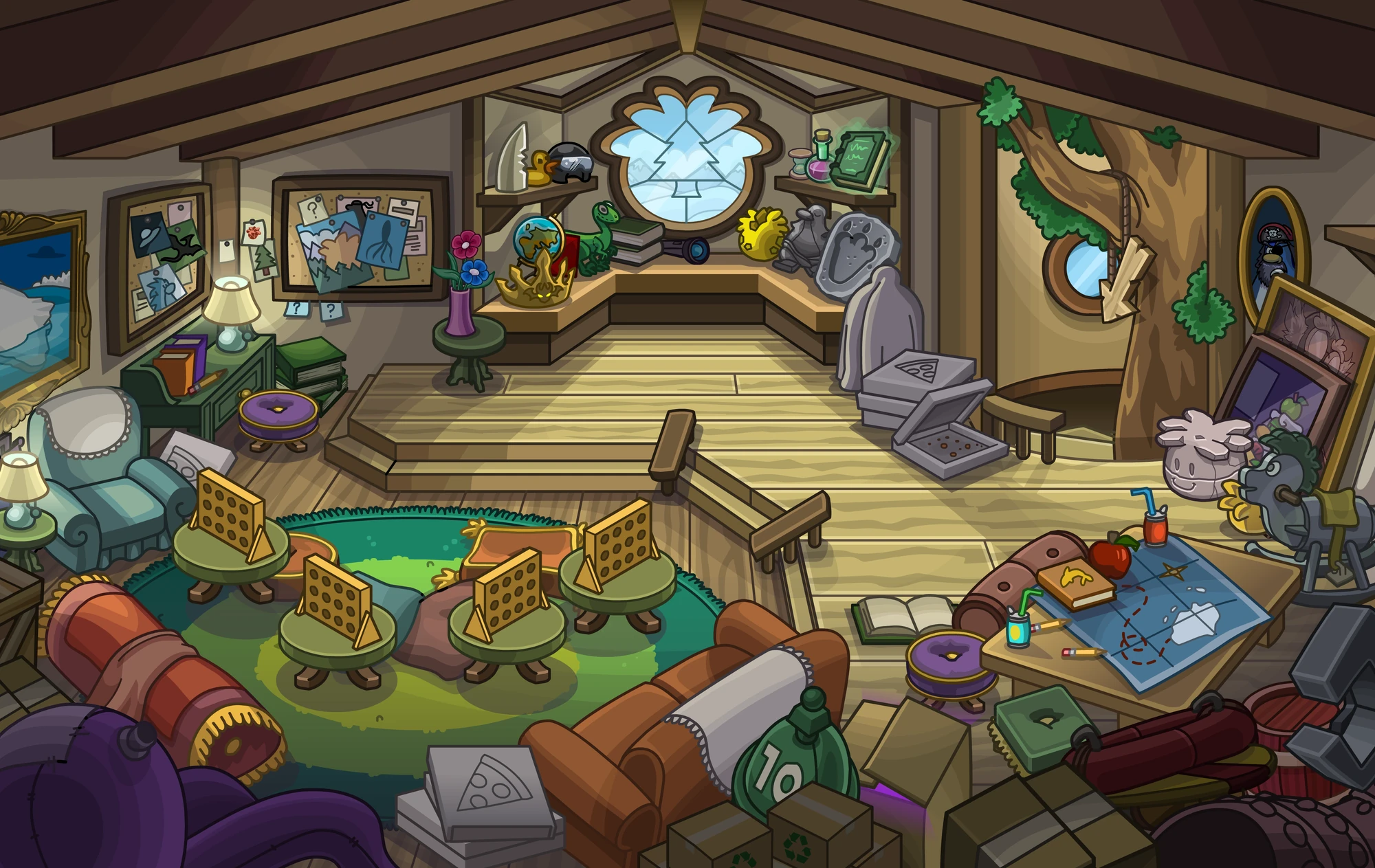 Lodge Attic | Club Penguin Wiki | Fandom