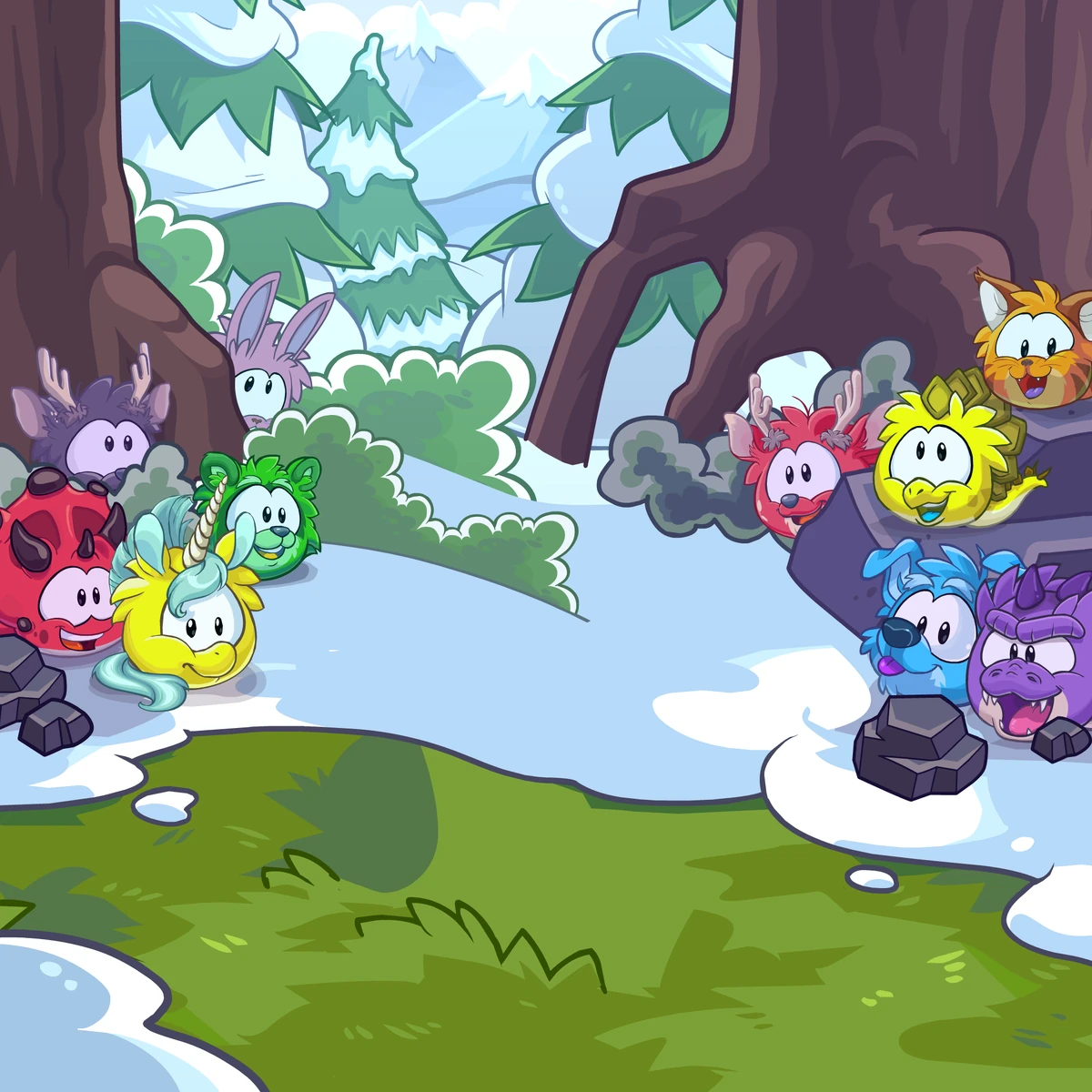 Puffle Creature Party Background | Club Penguin Wiki | Fandom