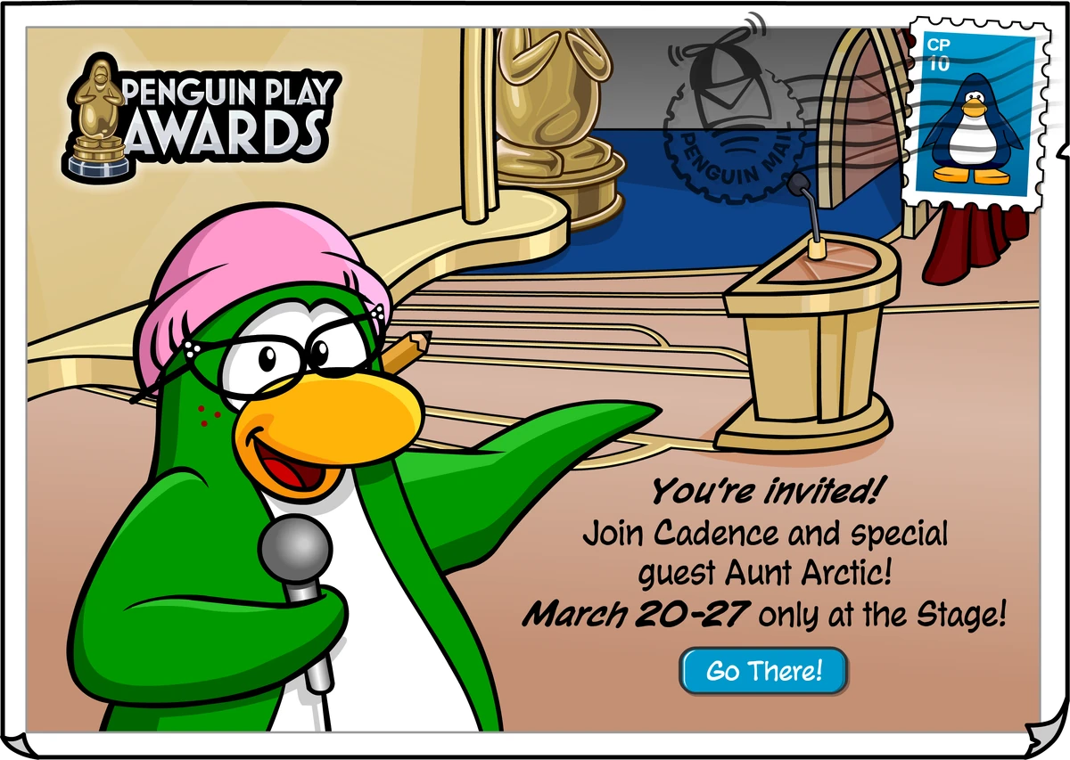 Penguin Play Awards Week 1 postcard | Club Penguin Wiki | Fandom