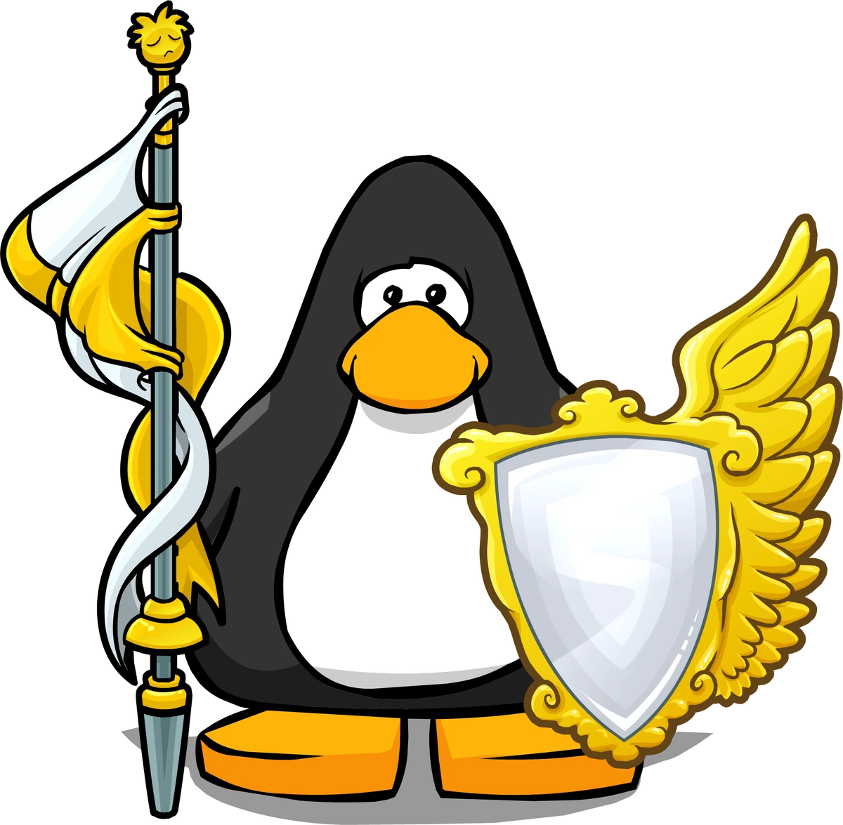 Gold Staff and Shield | Club Penguin Wiki | Fandom